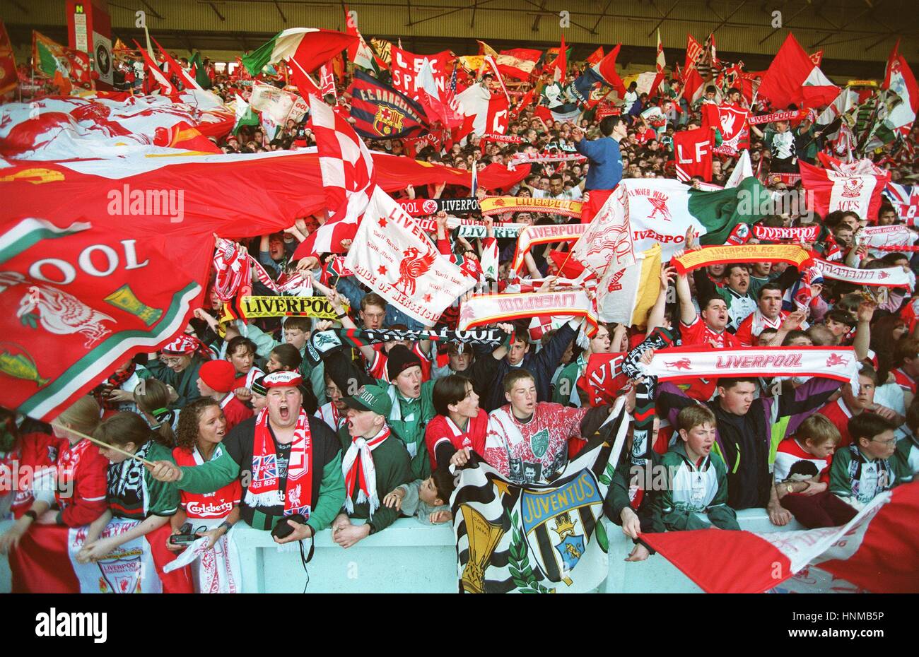 THE KOP ANFIELD LAST GAME BEFORE ALL SEATER 30 March 1995 Stock Photo ...