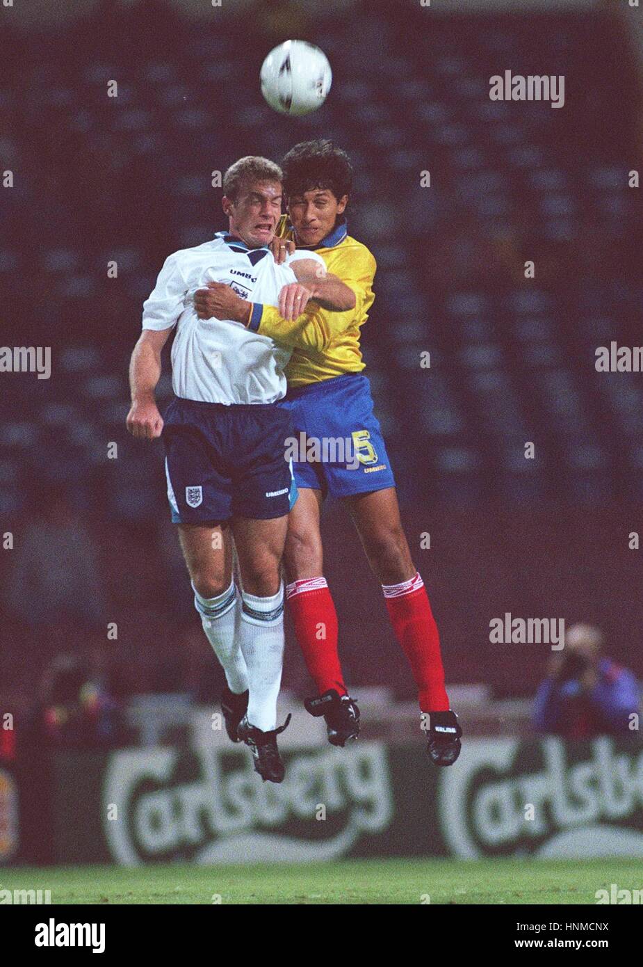 ALAN SHEARER & JORGE BERNUDEZ ENGLAND V COLOMBIA 07 September 1995 ...