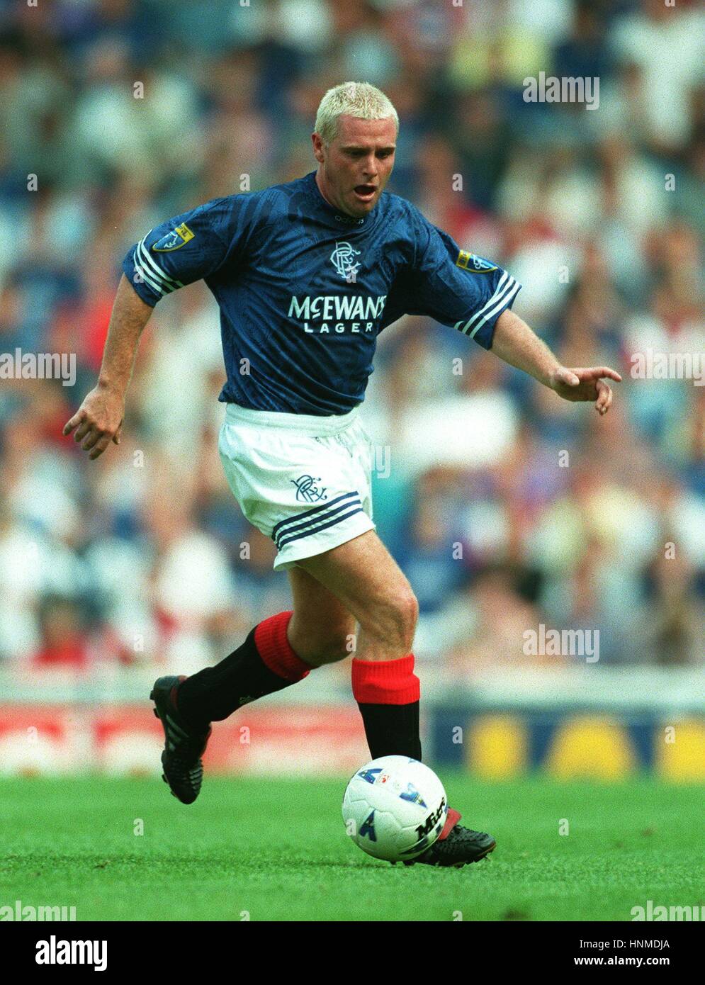 PAUL GASCOIGNE GLASGOW RANGERS FC 21 August 1995 Stock Photo - Alamy