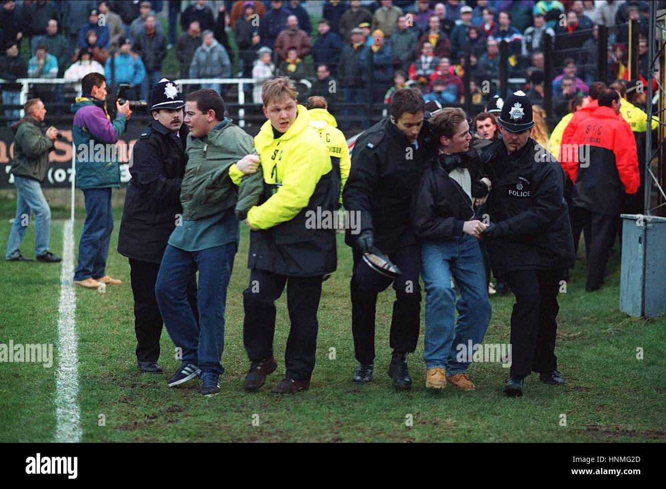 POLICE & HOOLIGANS SCARBOROUGH V WATFORD 07 January 1995 Stock Photo ...
