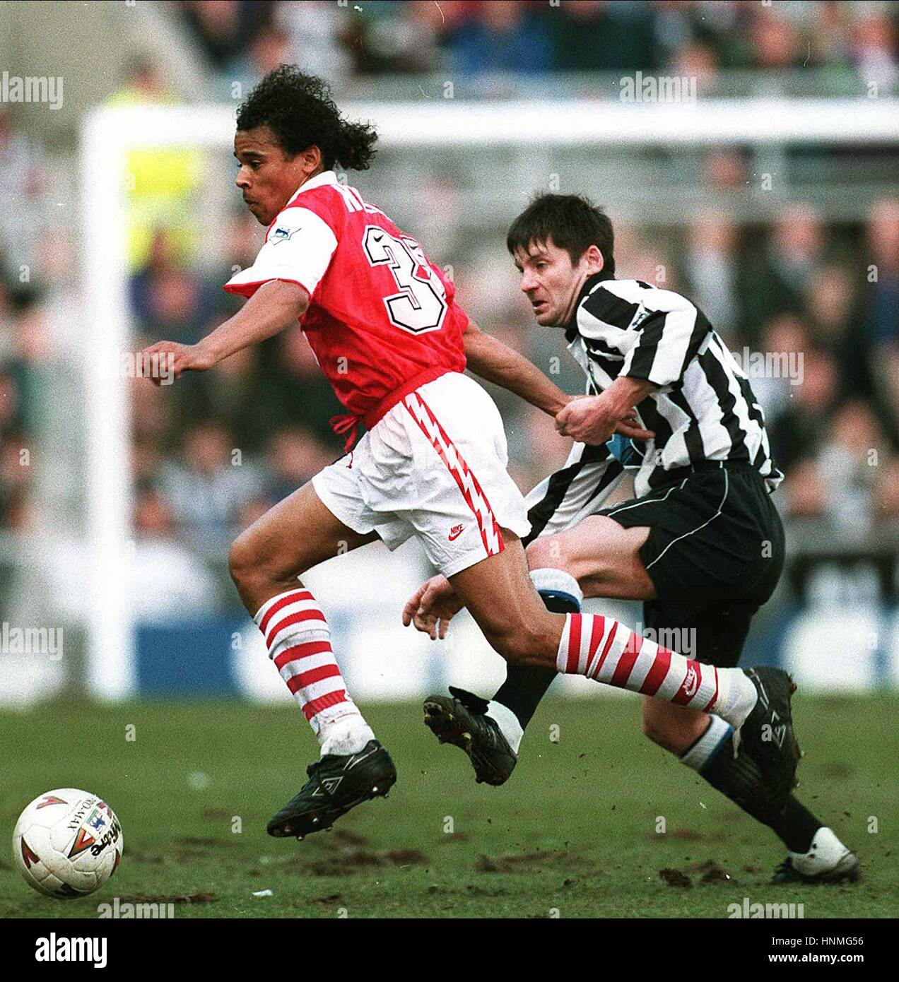 GLENN HELDER & PAUL BRACEWELL NEWCASTLE UTD V ARSENAL 19 March 1995 ...