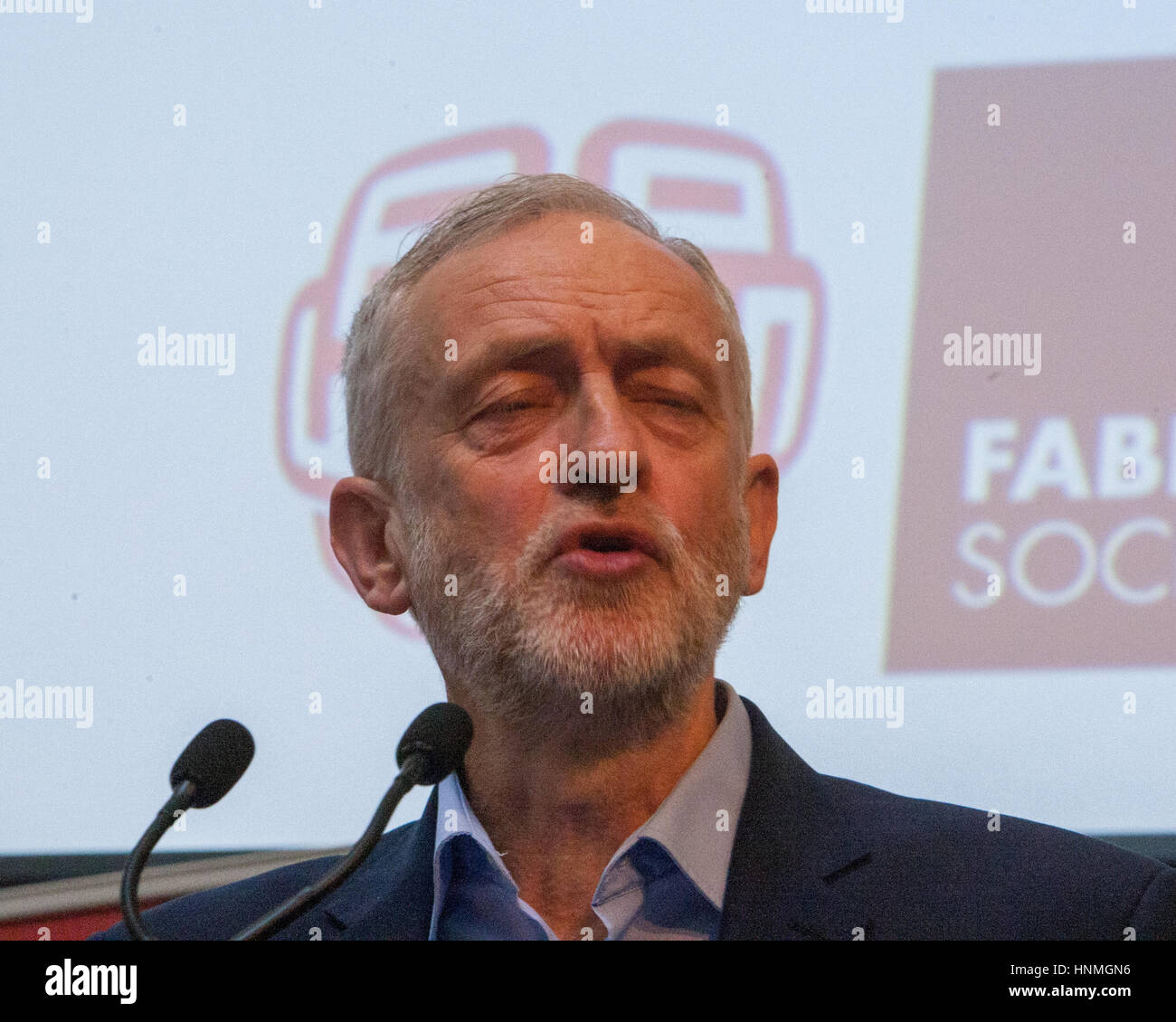 Leader Labour Party Jeremy Corbyn speaks at Fabian Society Conference ...