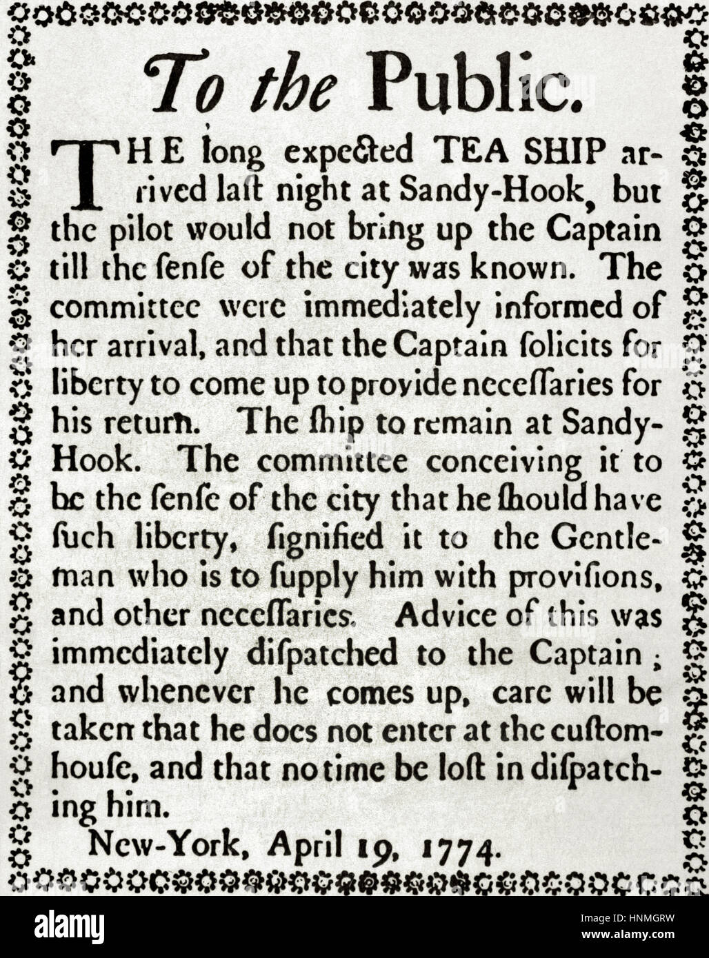 Tea ship 1774 High Resolution Stock Photography and Images - Alamy
