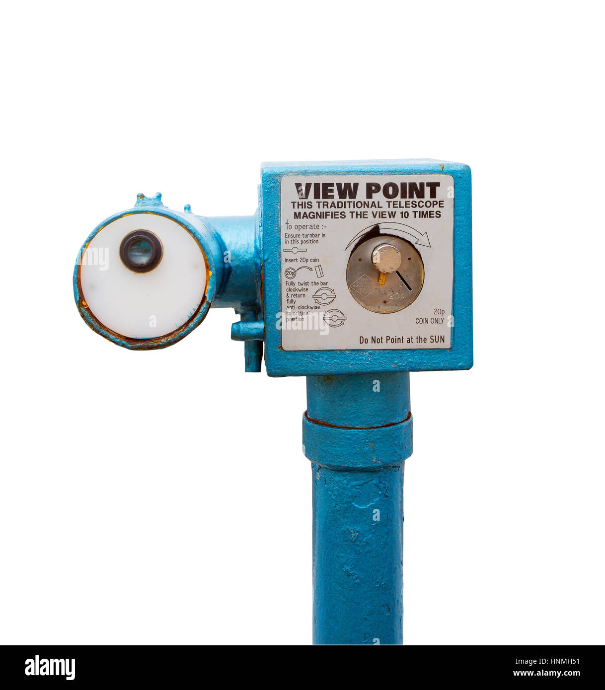 vintage retro telescope or viewfinder cut out on white background Stock ...