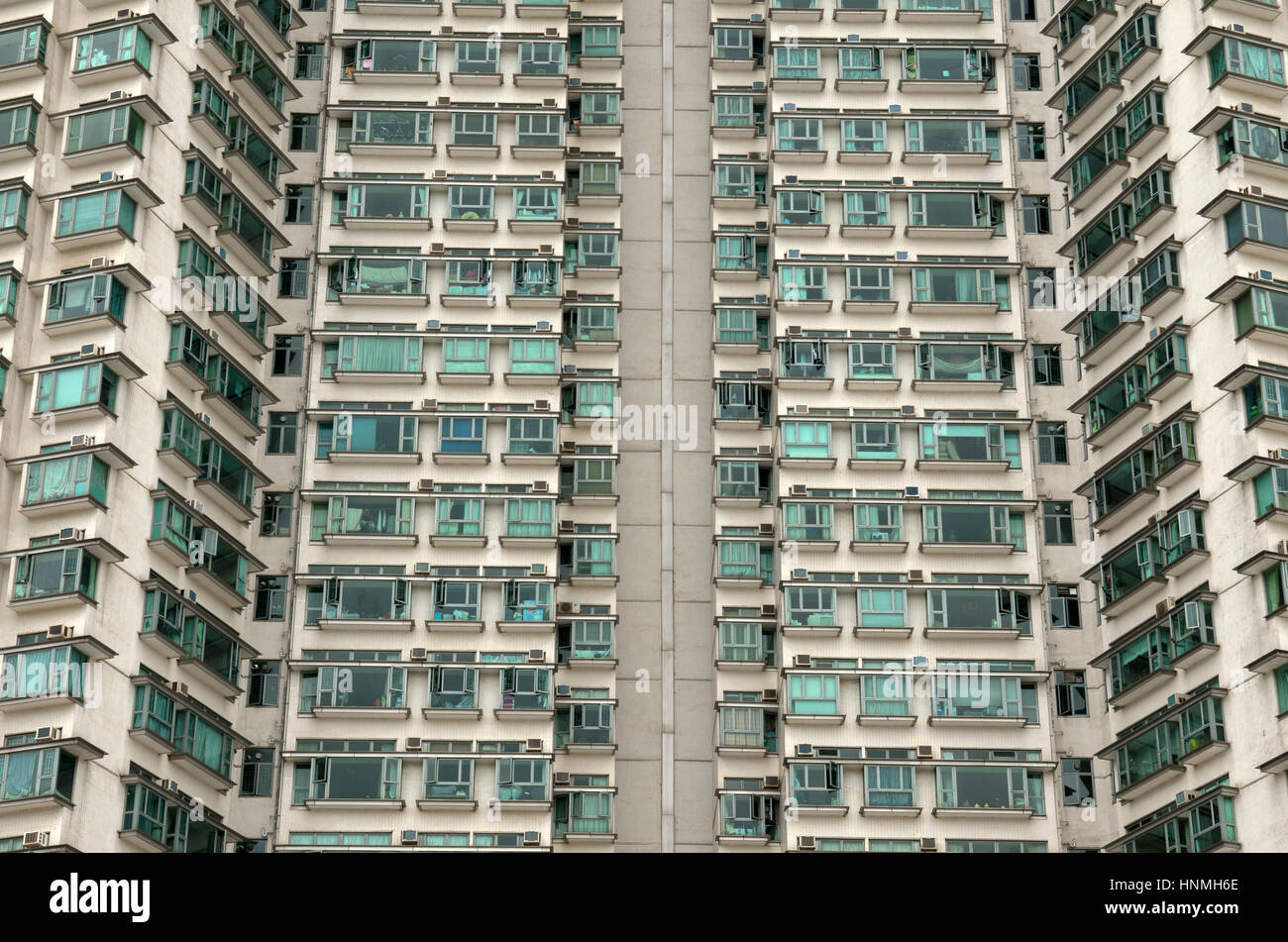 Windows on facade of residential building in Hong Kong Stock Photo - Alamy