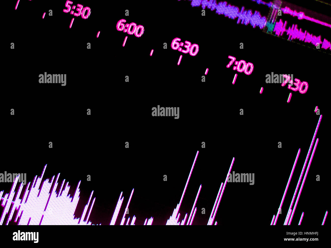 Sound recording studio audio wave on computer screen in professional ...