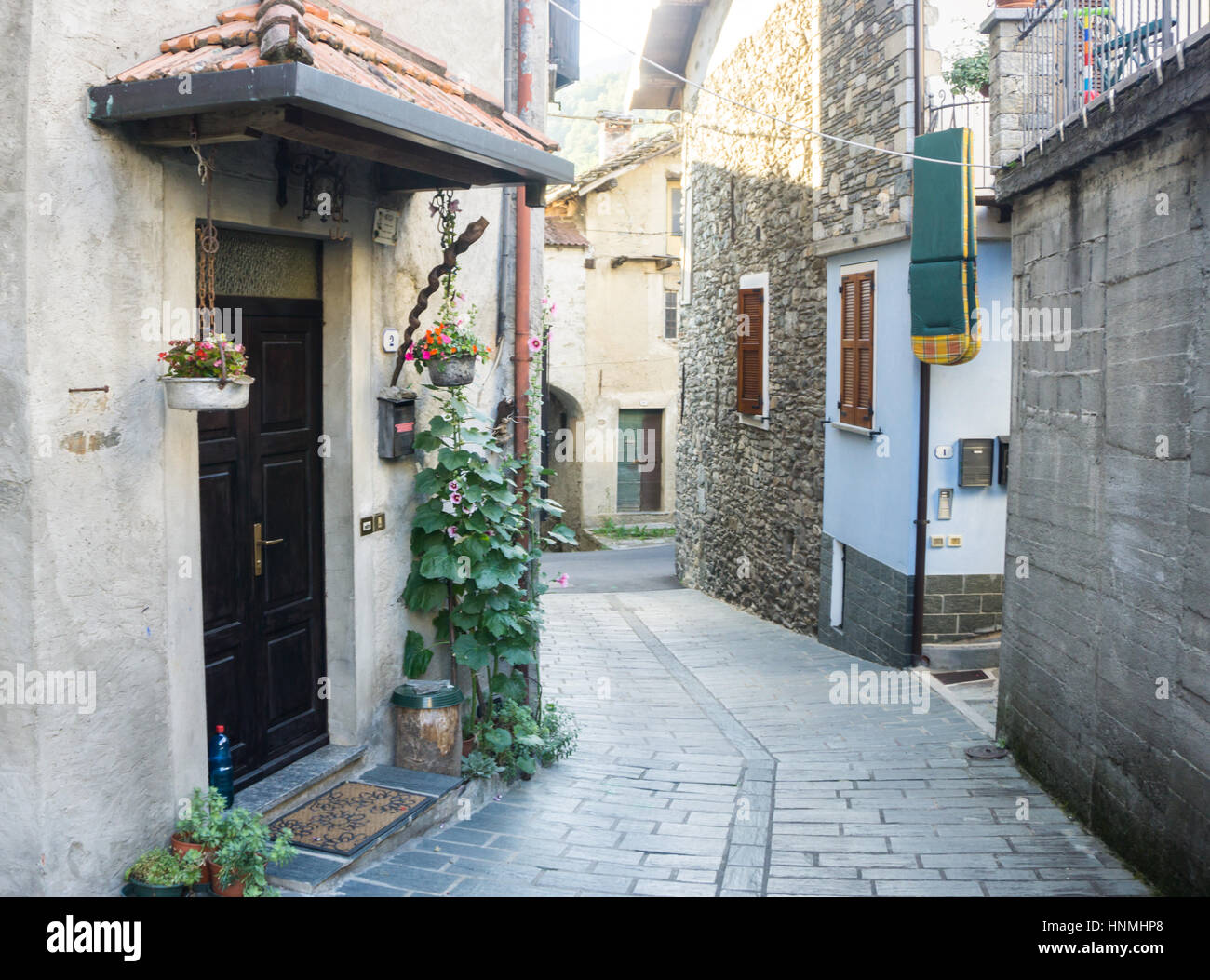 Medieval little town in Italy with its historical elements. Landscapes ...