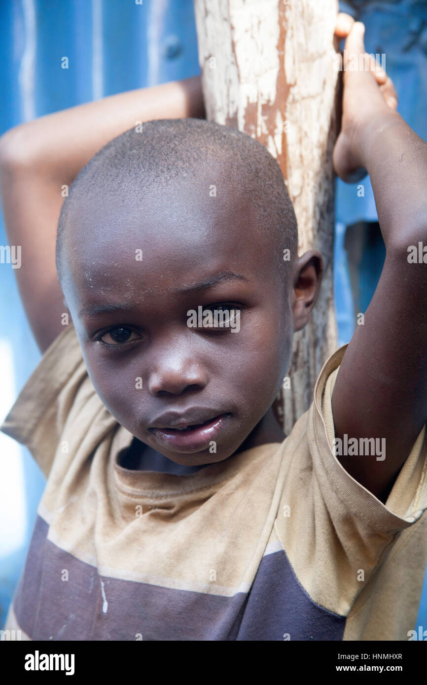 Portrait of a child at an orphanage, Kibera slums, Nairobi, Kenya, East ...