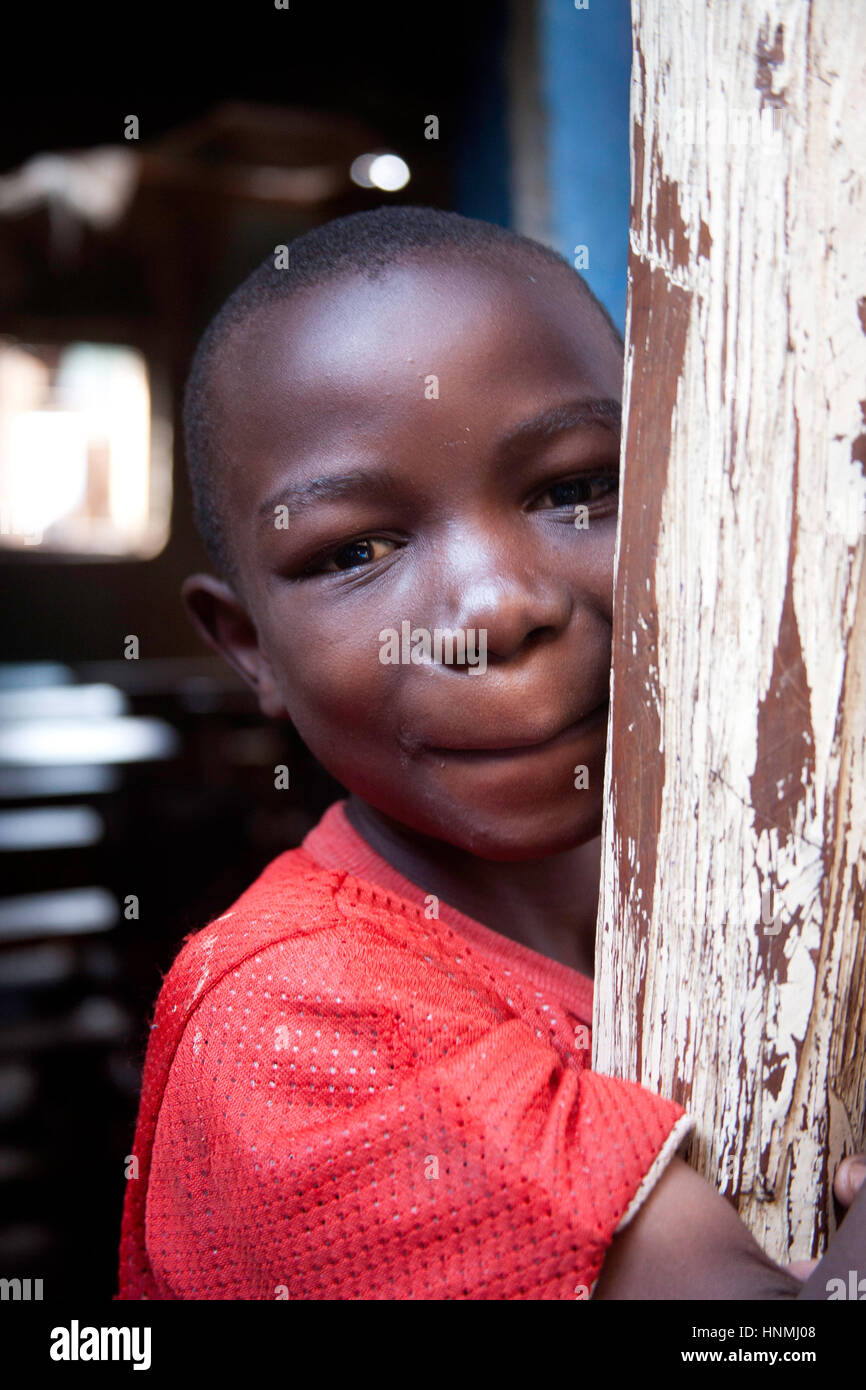 Portrait of a boy at an orphanage, Kibera slums, Nairobi, Kenya, East ...