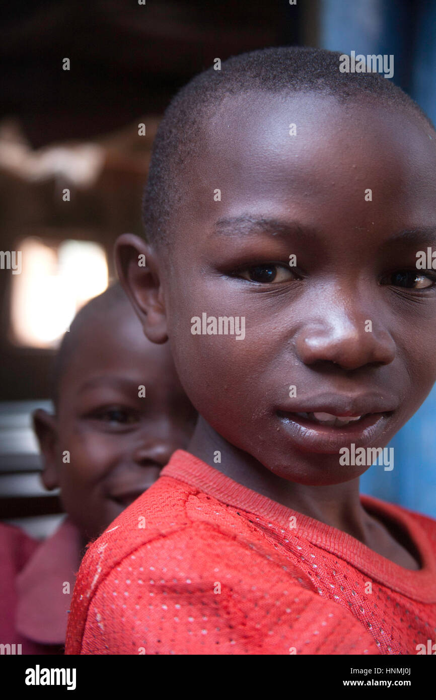 Portrait of a boy at an orphanage, Kibera slums, Nairobi, Kenya, East ...