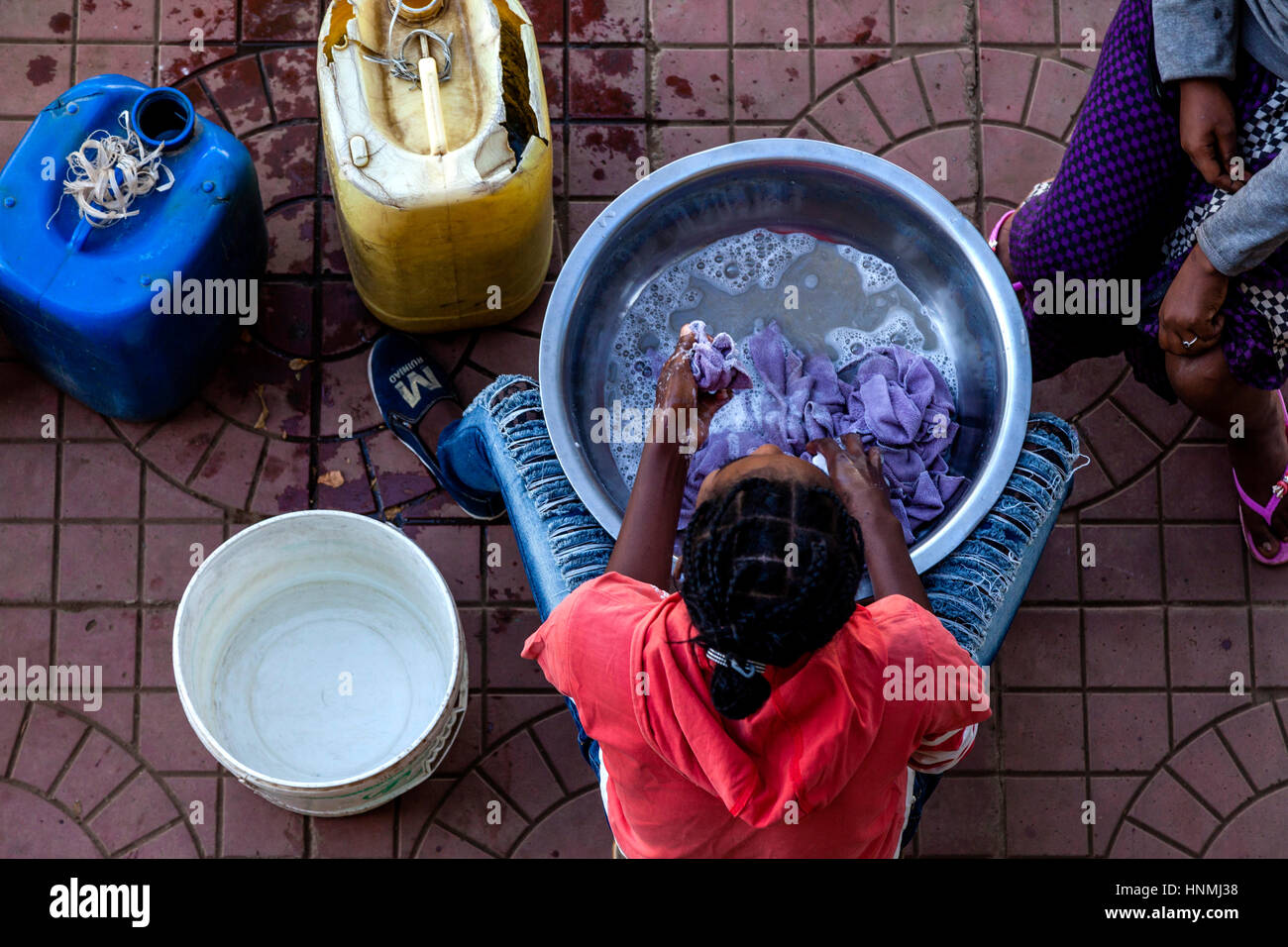 Women wash streets hi-res stock photography and images - Alamy