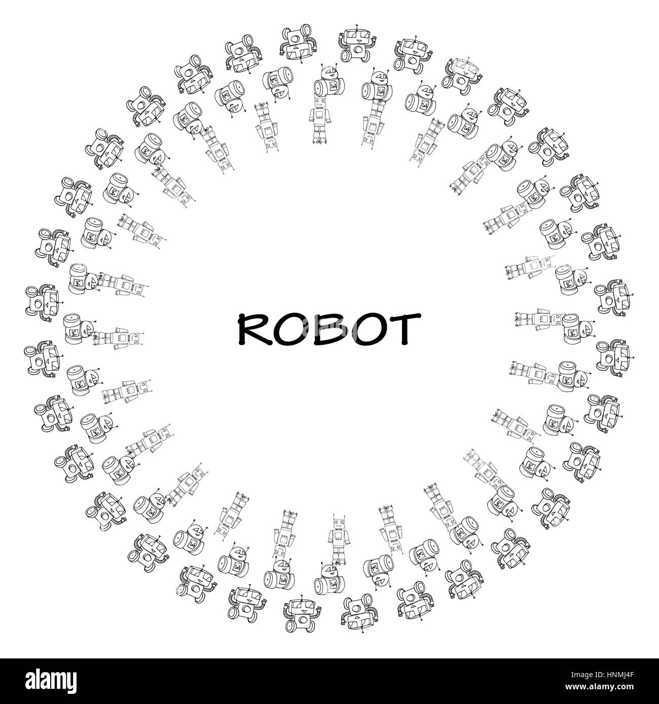 Robot doodle frame Stock Vector Image & Art - Alamy