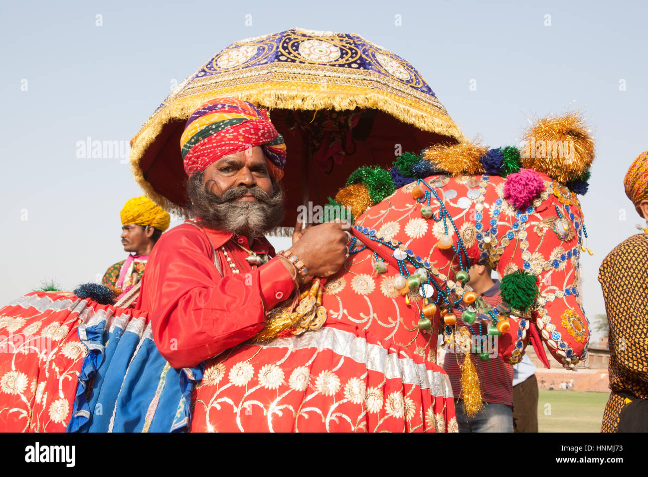 Tourists,folk music,dance Painted,decorated,elephants,At Holi,Spring ...