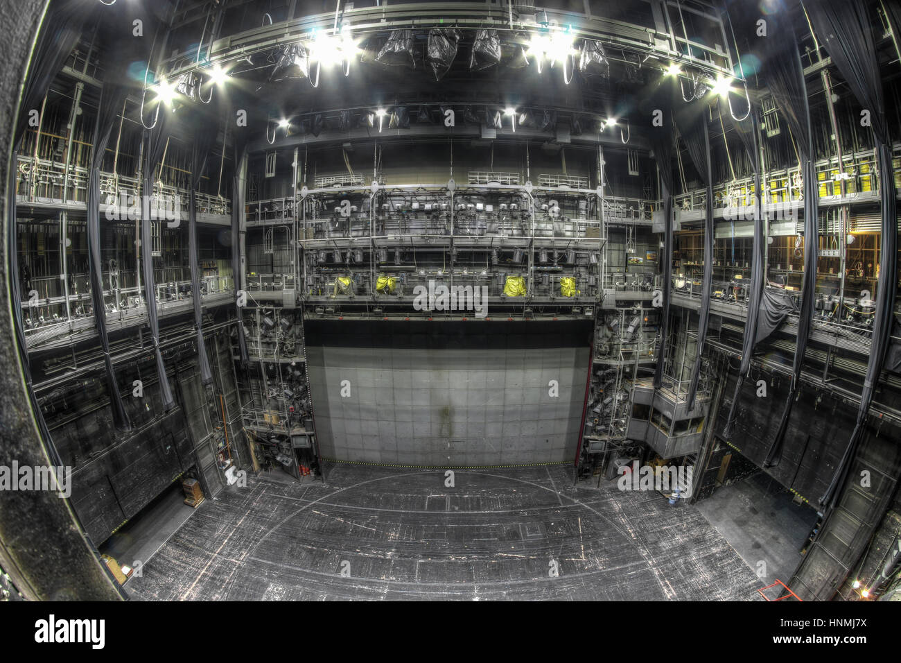 Stage in the abandoned theatre Stock Photo - Alamy