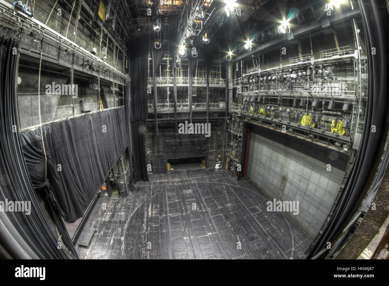 Stage in the abandoned theatre Stock Photo - Alamy