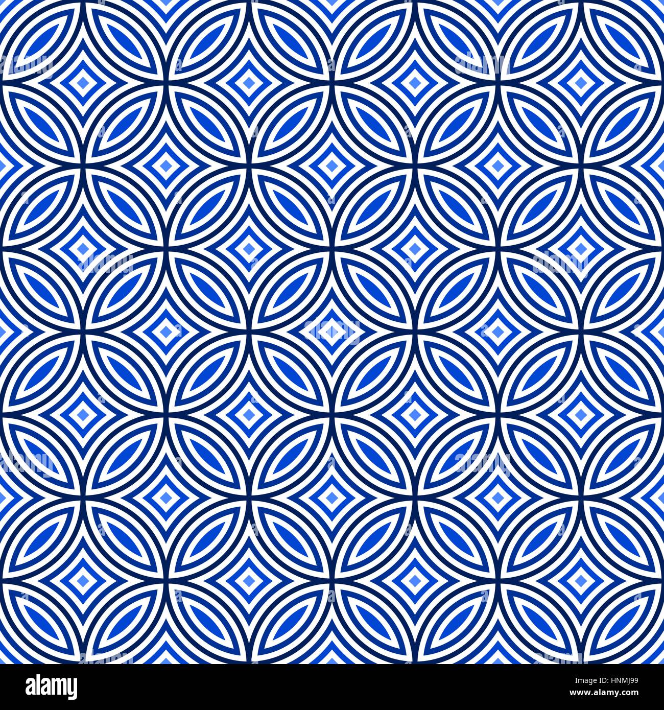 Traditional Japanese pattern of overlapping circles in square layout ...