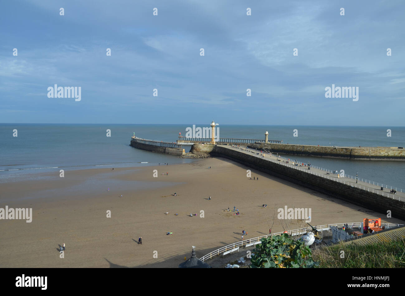 Whitby east pier extension hi-res stock photography and images - Alamy