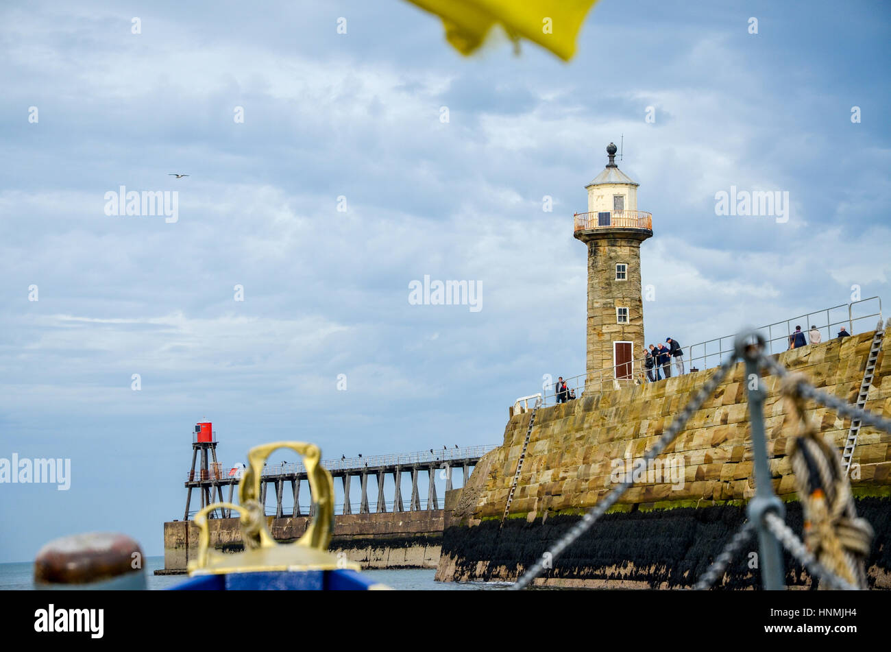Whitby east pier extension hi-res stock photography and images - Alamy