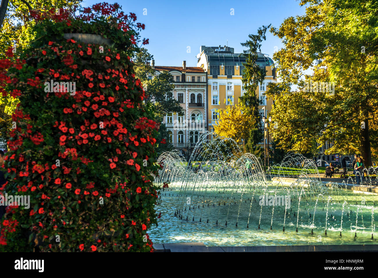 Sunny autumn afternoon at the city park in Sofia, Bulgaria Stock Photo ...
