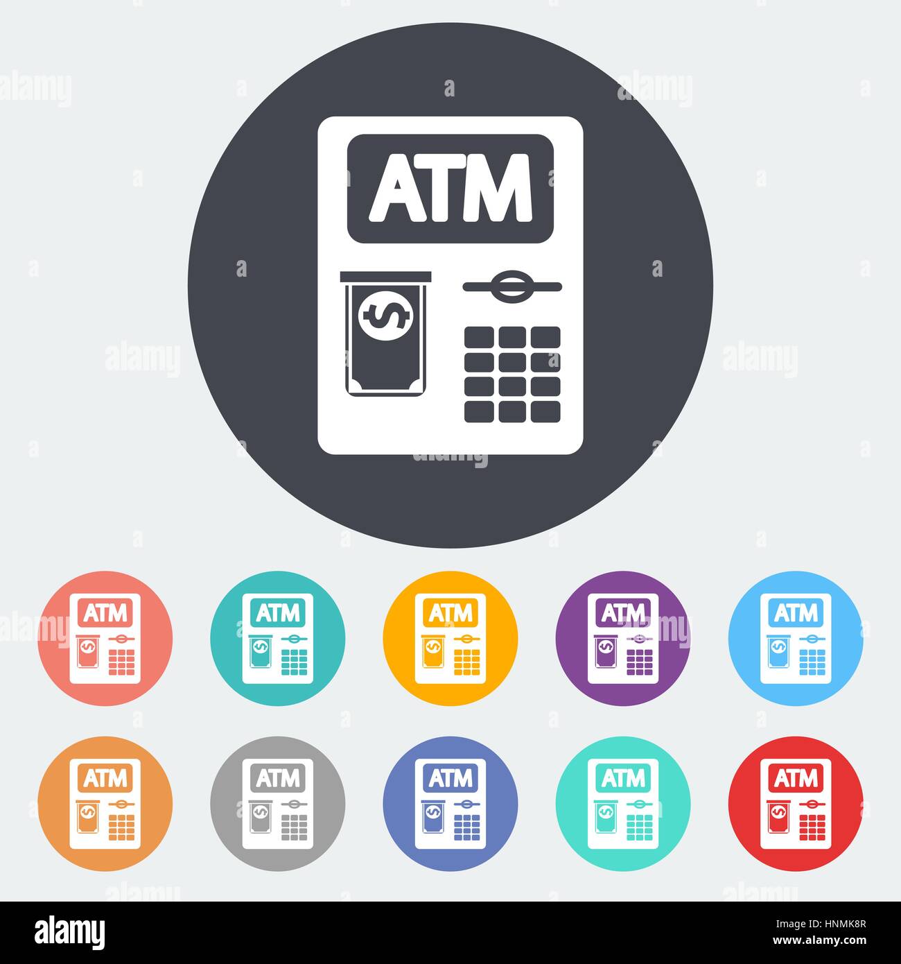 ATM. Single flat icon on the circle. Vector illustration Stock Vector ...