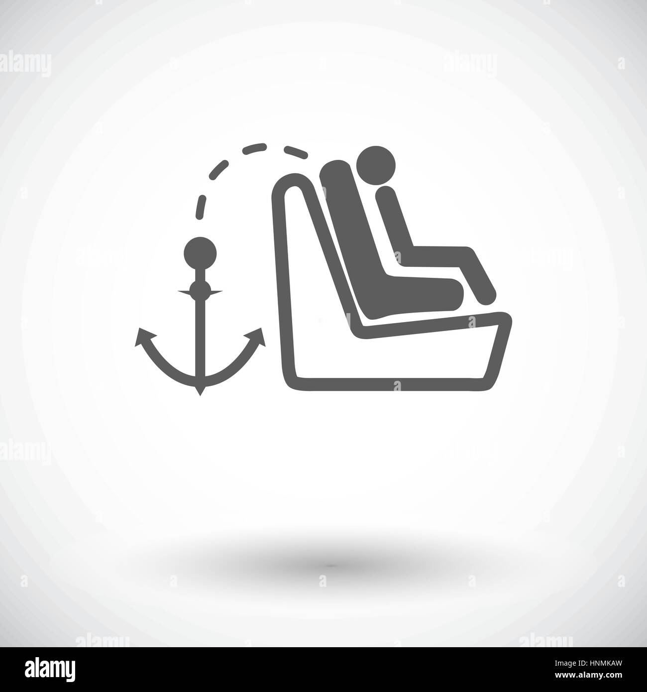 Lower anchors and tethers for children. Single flat icon on white ...