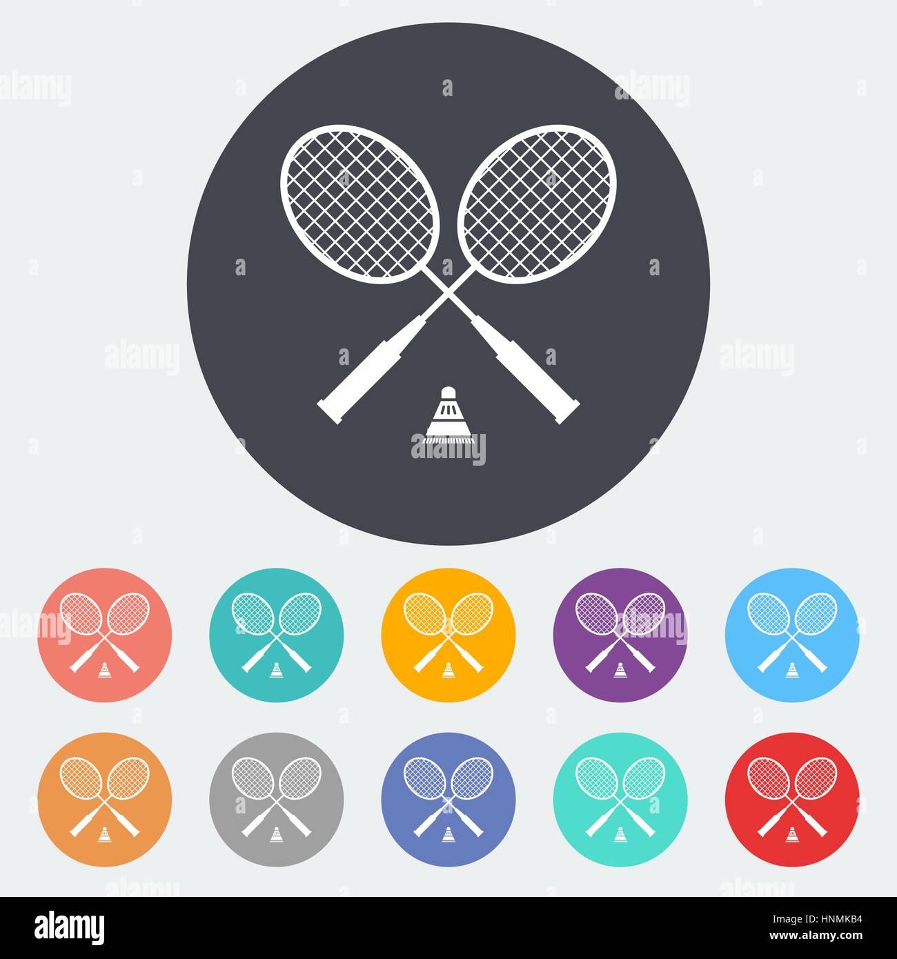 Badminton. Single flat icon on the circle. Vector illustration Stock ...
