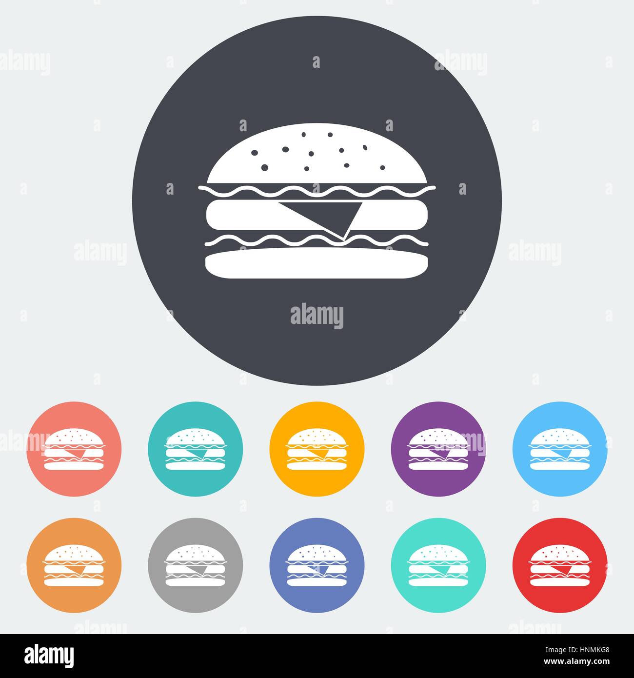 Burger. Single flat icon on the circle. Vector illustration Stock ...