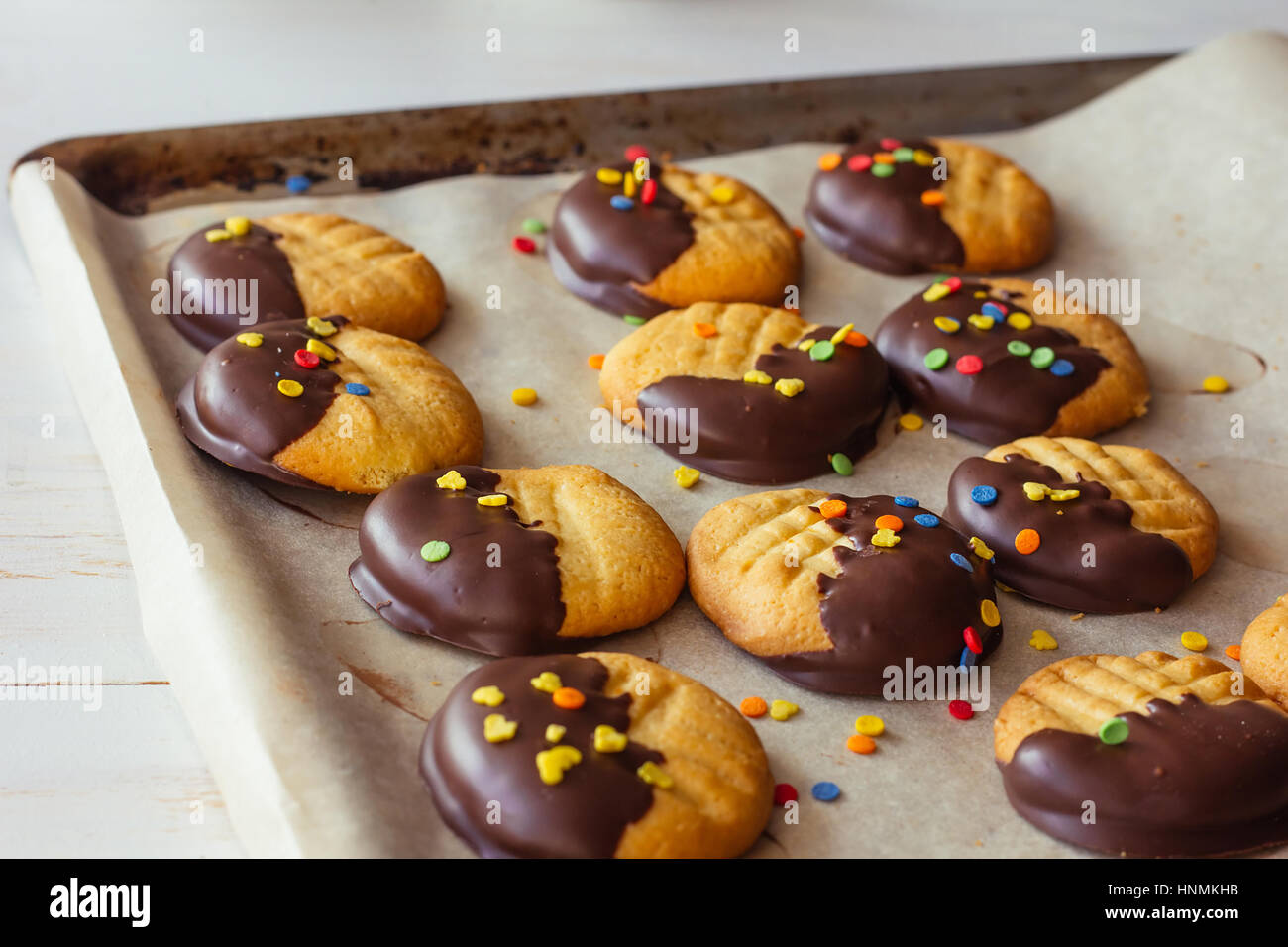 Cookies with multicolor toppings selective focus Stock Photo - Alamy
