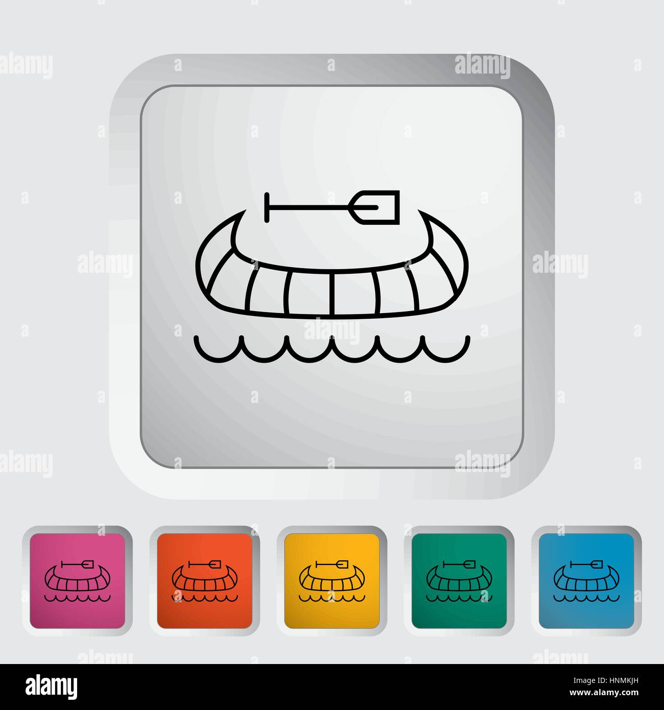 Canoe outline icon on the button. Vector illustration Stock Vector ...