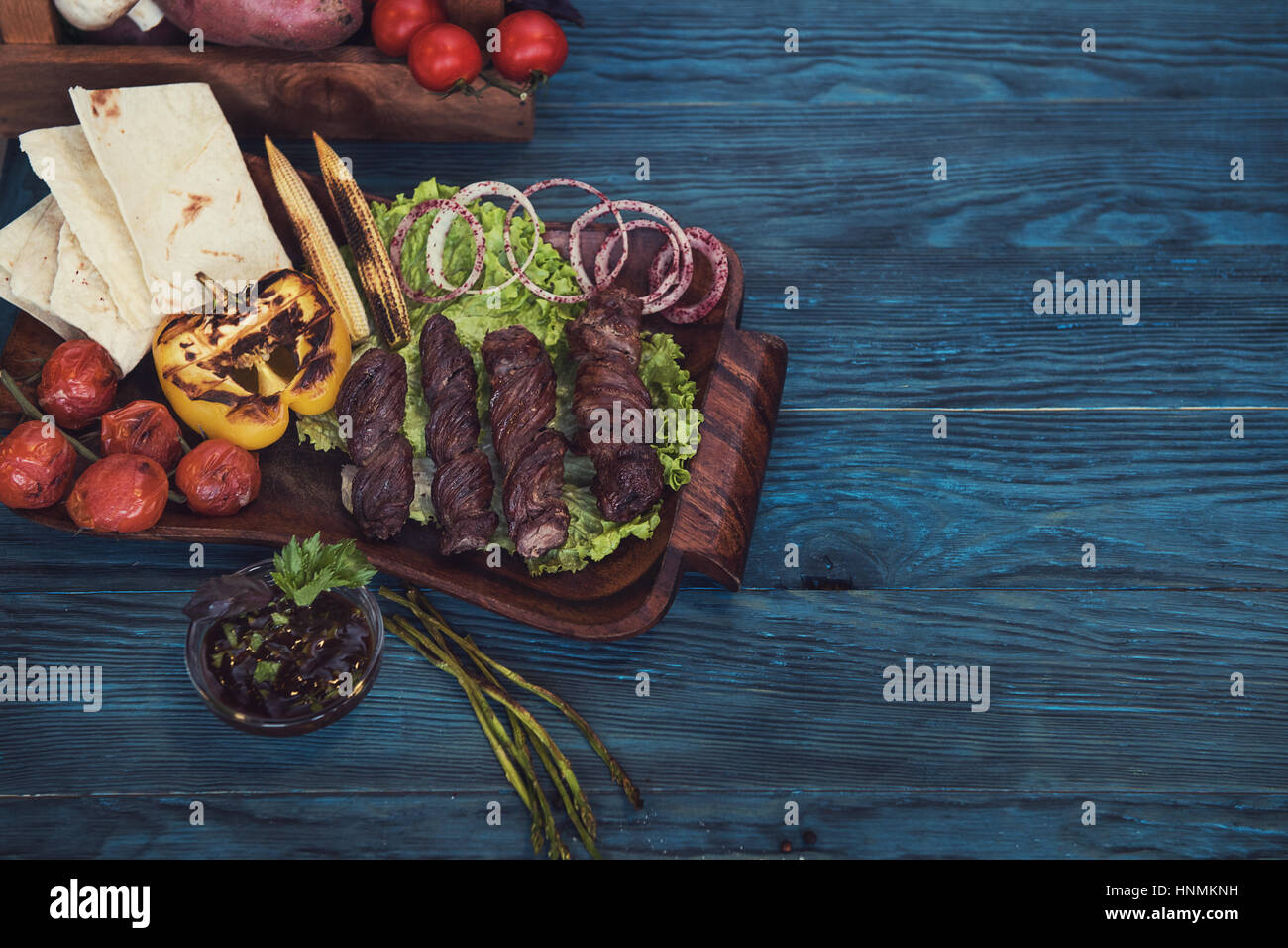 Grilled lamb meat Stock Photo - Alamy