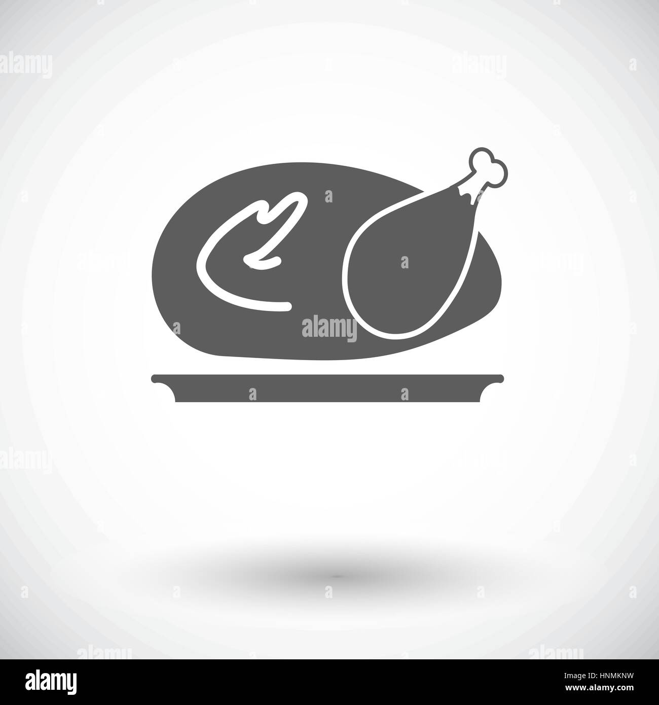 Chiken. Single flat icon on white background. Vector illustration Stock ...