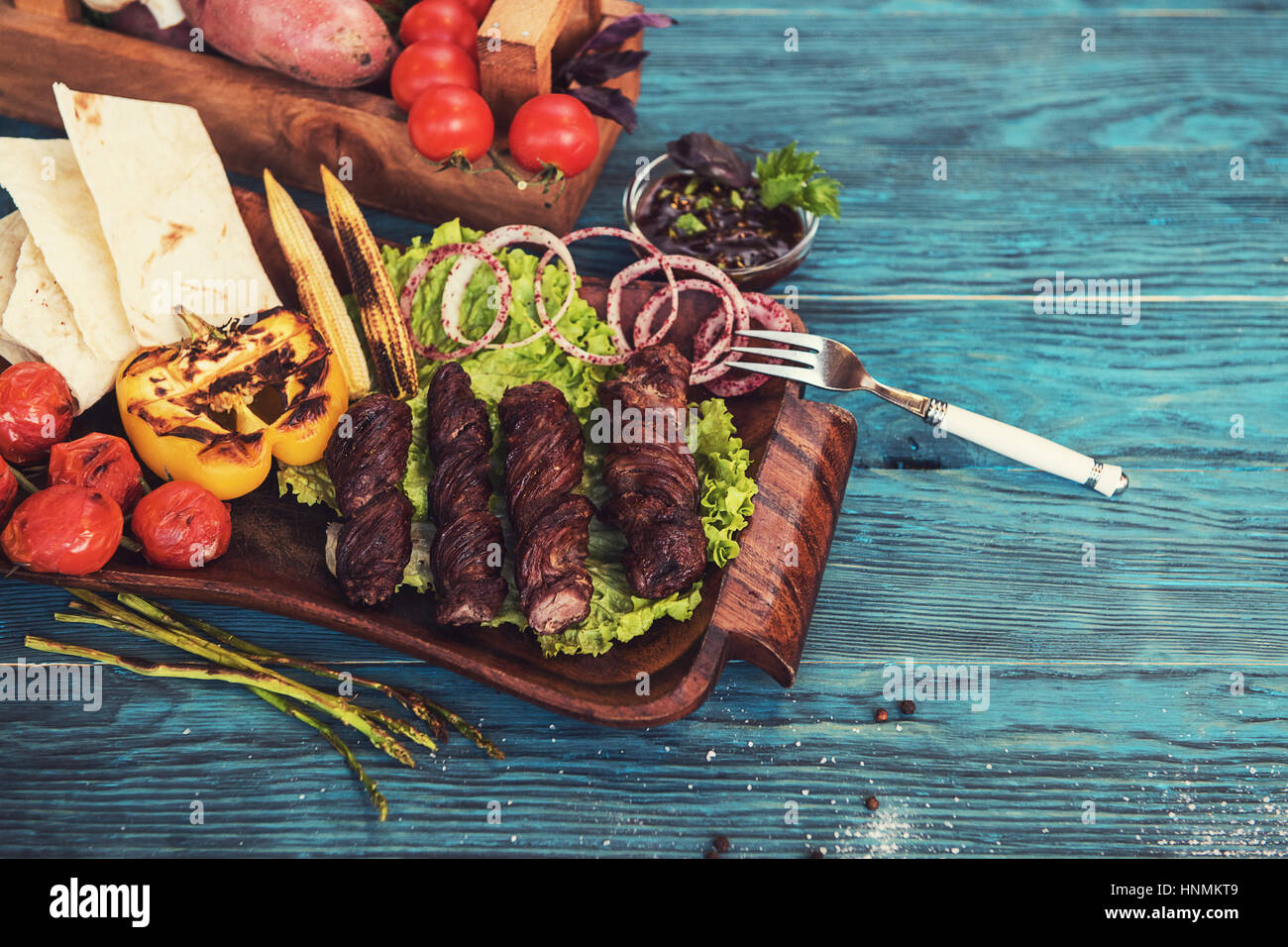 Grilled lamb meat Stock Photo - Alamy