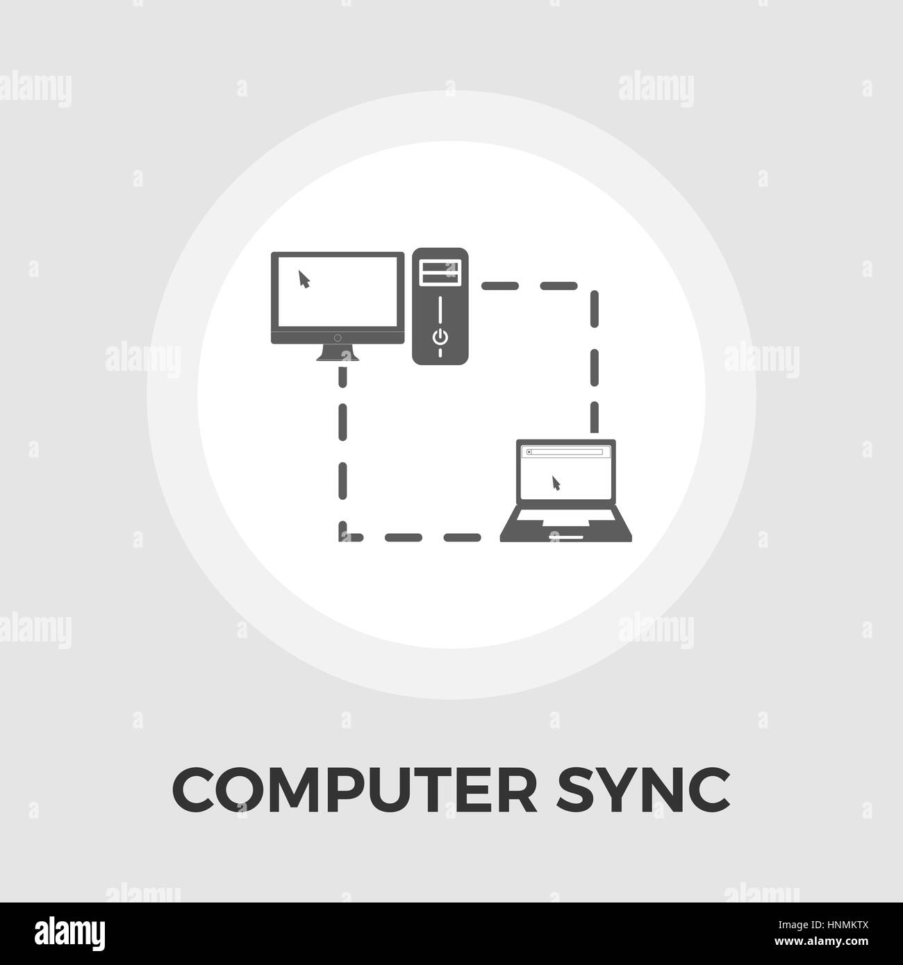 Computer sync icon vector. Flat icon isolated on the white background ...