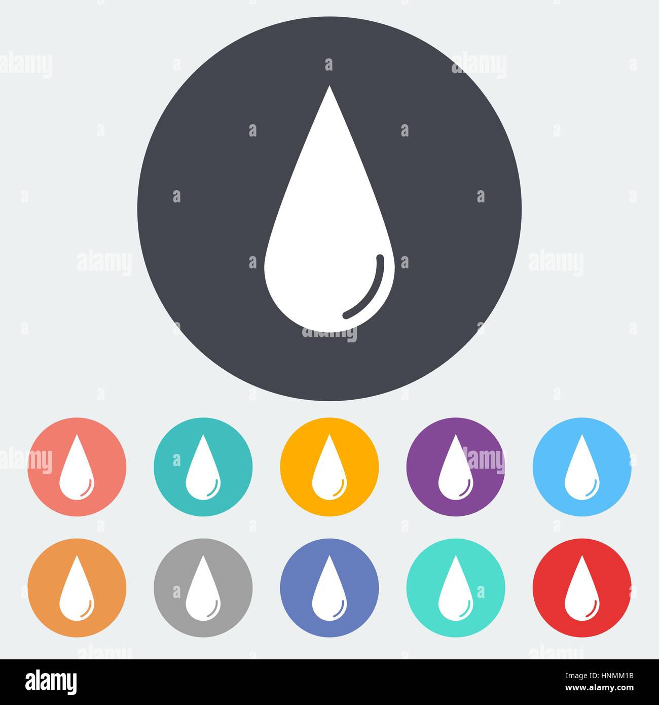Drop. Single flat icon on the circle. Vector illustration Stock Vector ...
