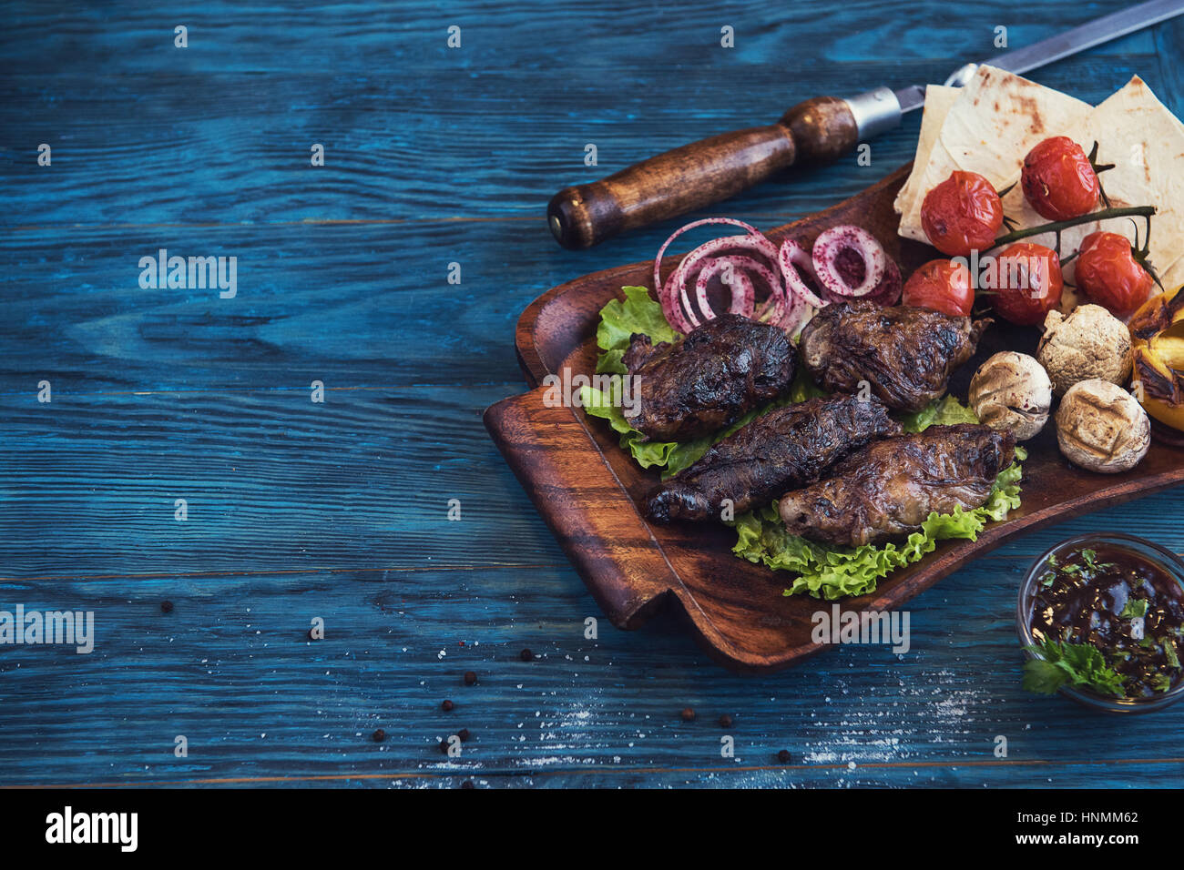 Grilled lamb meat Stock Photo - Alamy