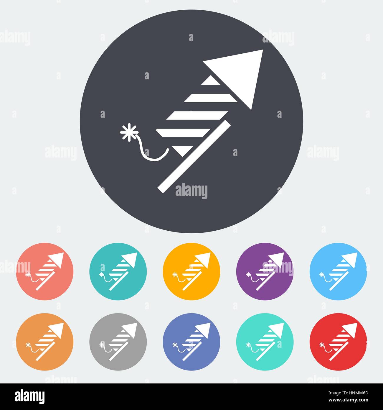 Firework. Single flat icon on the circle. Vector illustration Stock ...