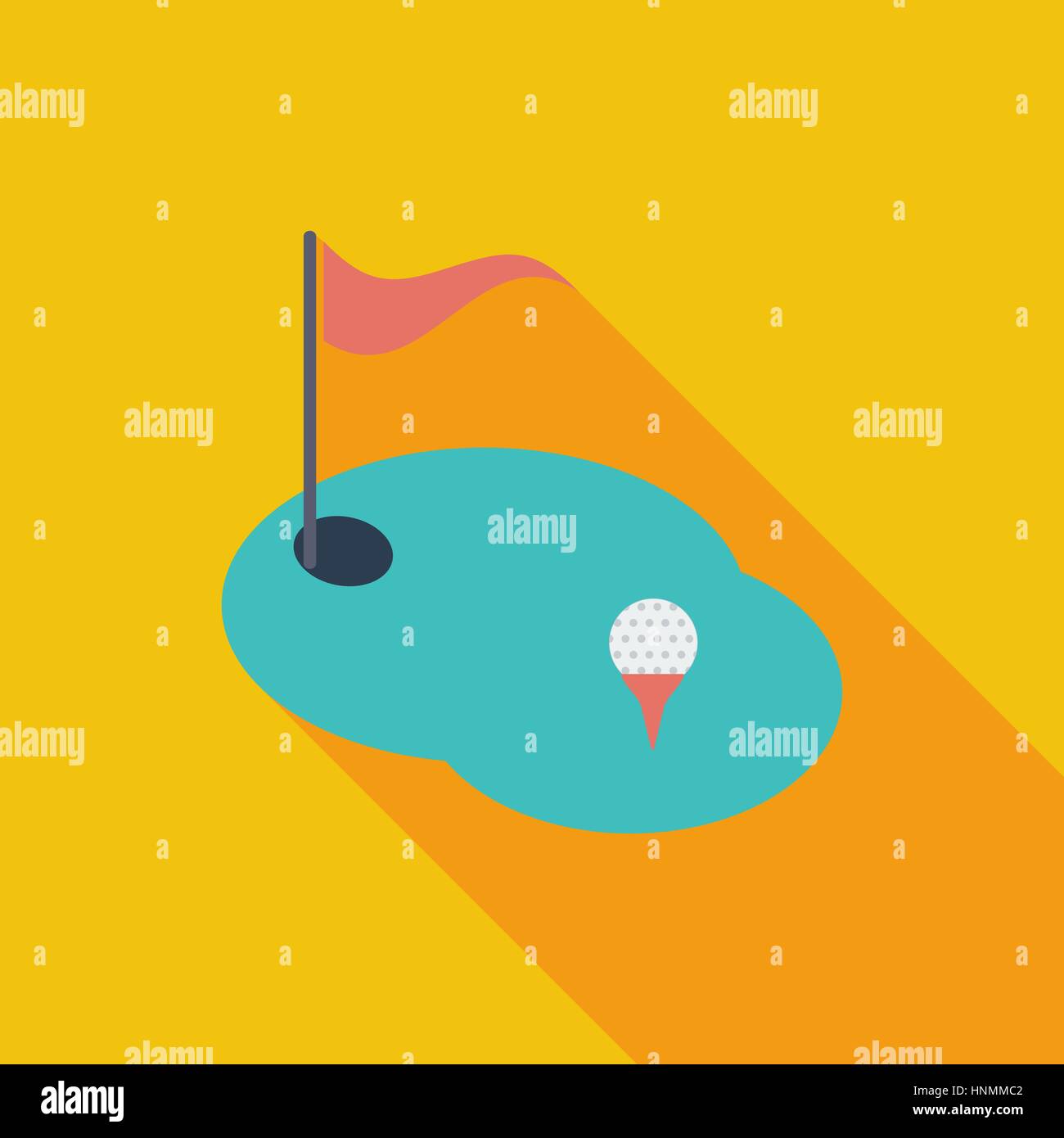 Golf icon. Flat vector related icon with long shadow for web and mobile ...