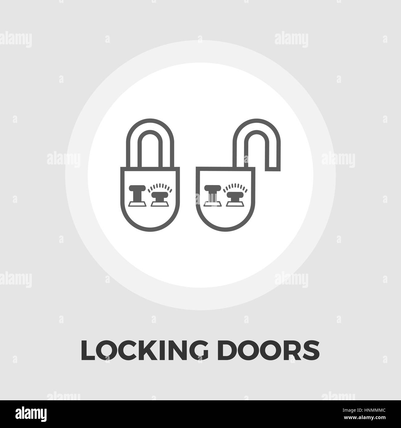 Locking doors icon vector. Flat icon isolated on the white background ...