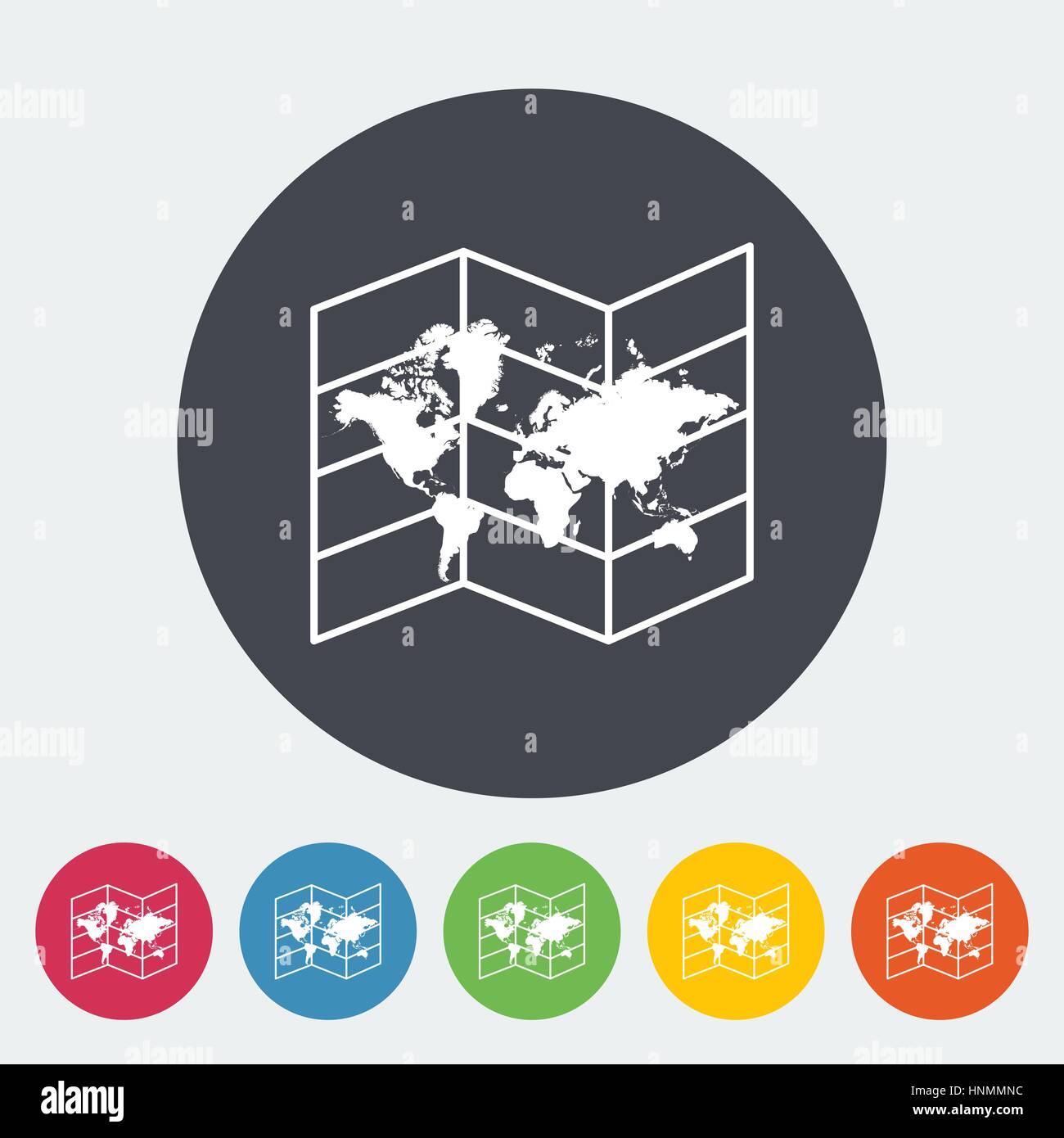 Map. Single flat icon on the circle. Vector illustration Stock Vector ...