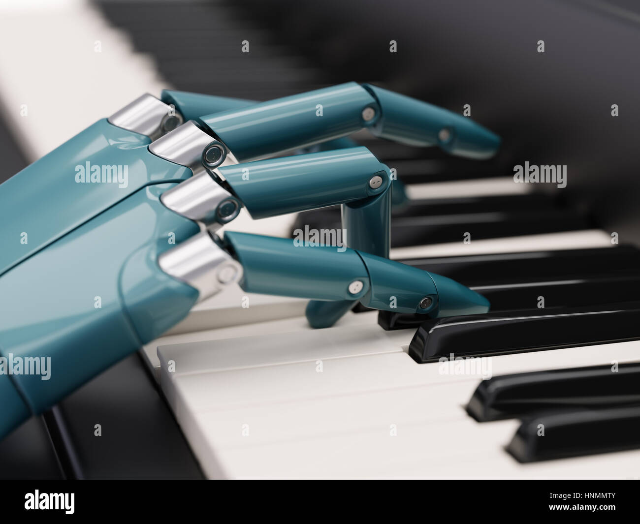 Robot Plays the Piano Artificial Intelligence Concept 3d Illustration ...