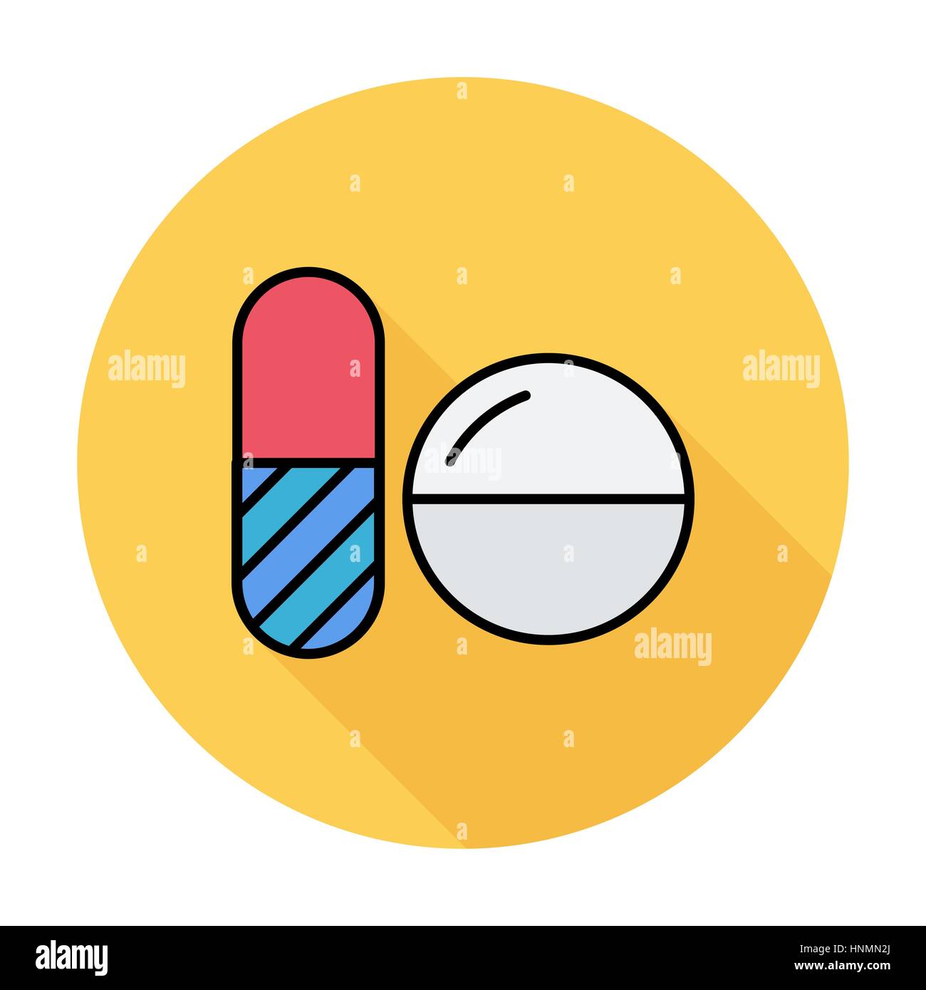 Contraceptive pills. Single flat color icon on the circle. Vector ...