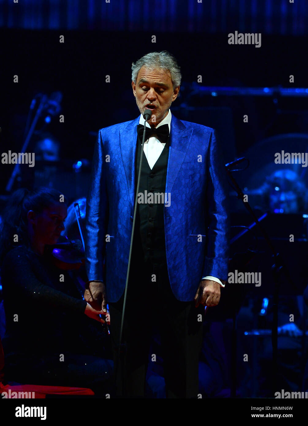 Miami, FL, USA. 12th Feb, 2017. Andrea Bocelli performs at American Airlines Arena on February ...