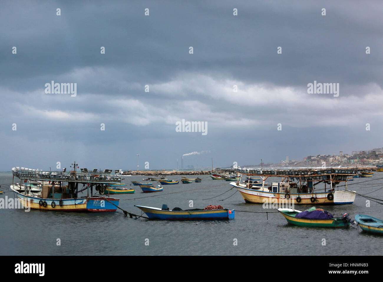 Gaza City, Gaza Strip, Palestinian Territory. 15th Feb, 2017. Boats of ...