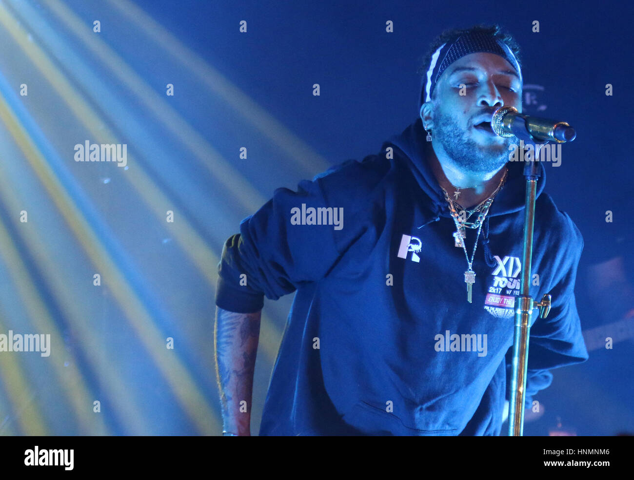 Los Angeles, California, USA. 14th Feb, 2017. Ro James performs during ...