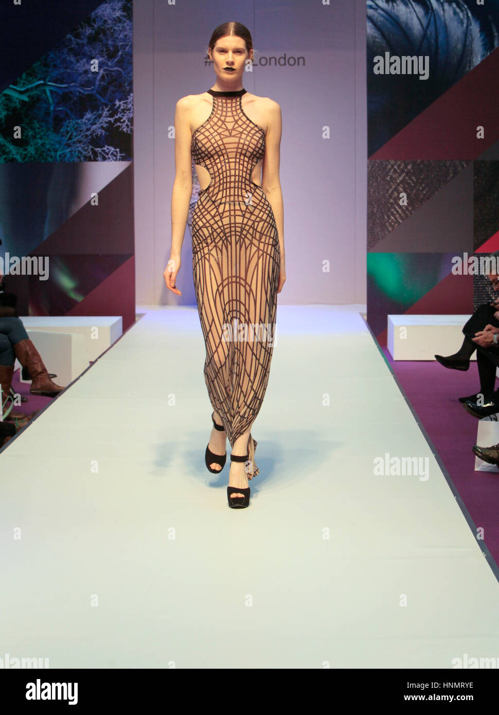 London, UK. 14th Feb, 2017. Runway show at Pure London showing the ...