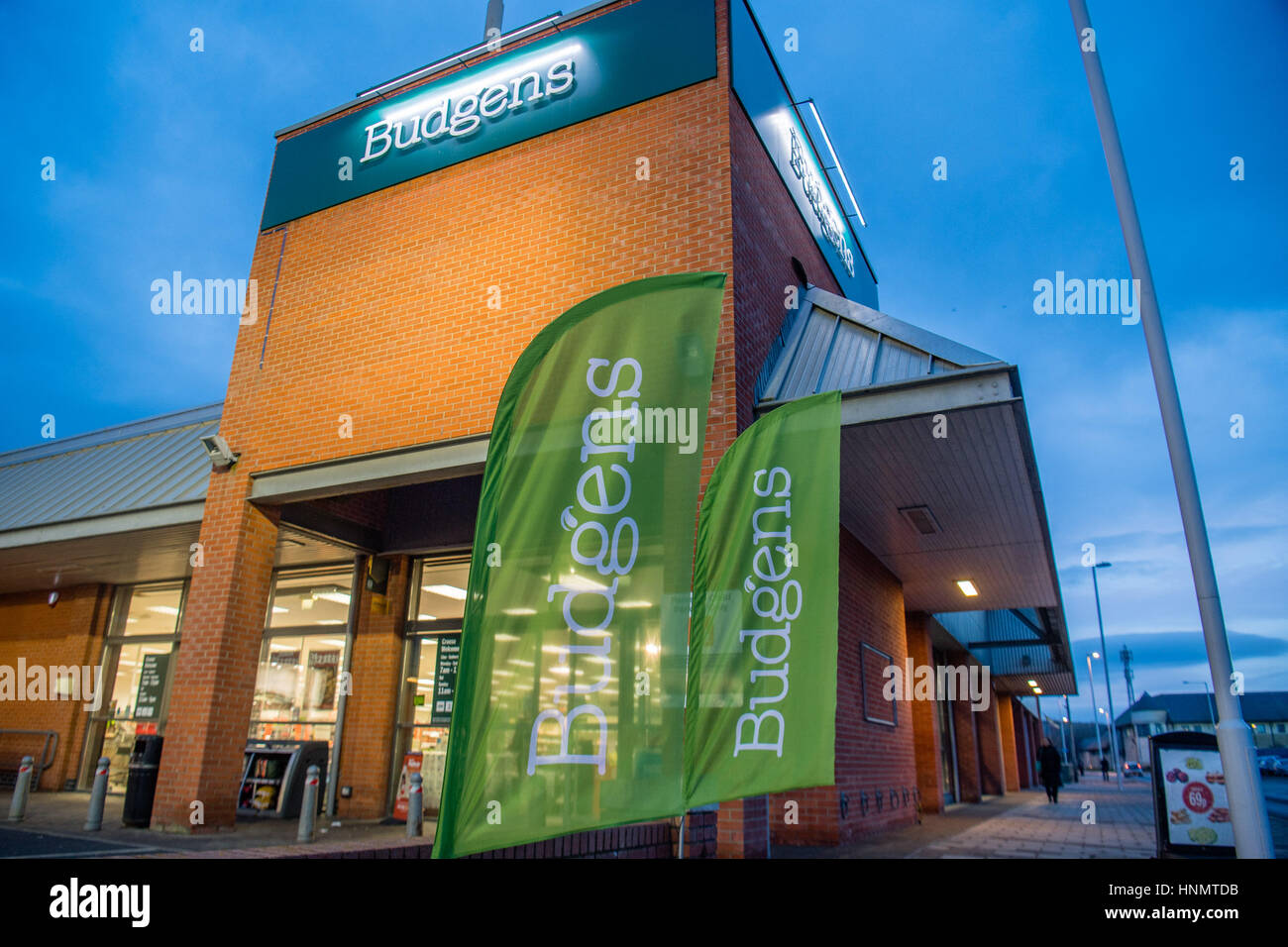Aberystwyth, Wales, UK. 14th Feb, 2017. Budgens supermarket chain has ...