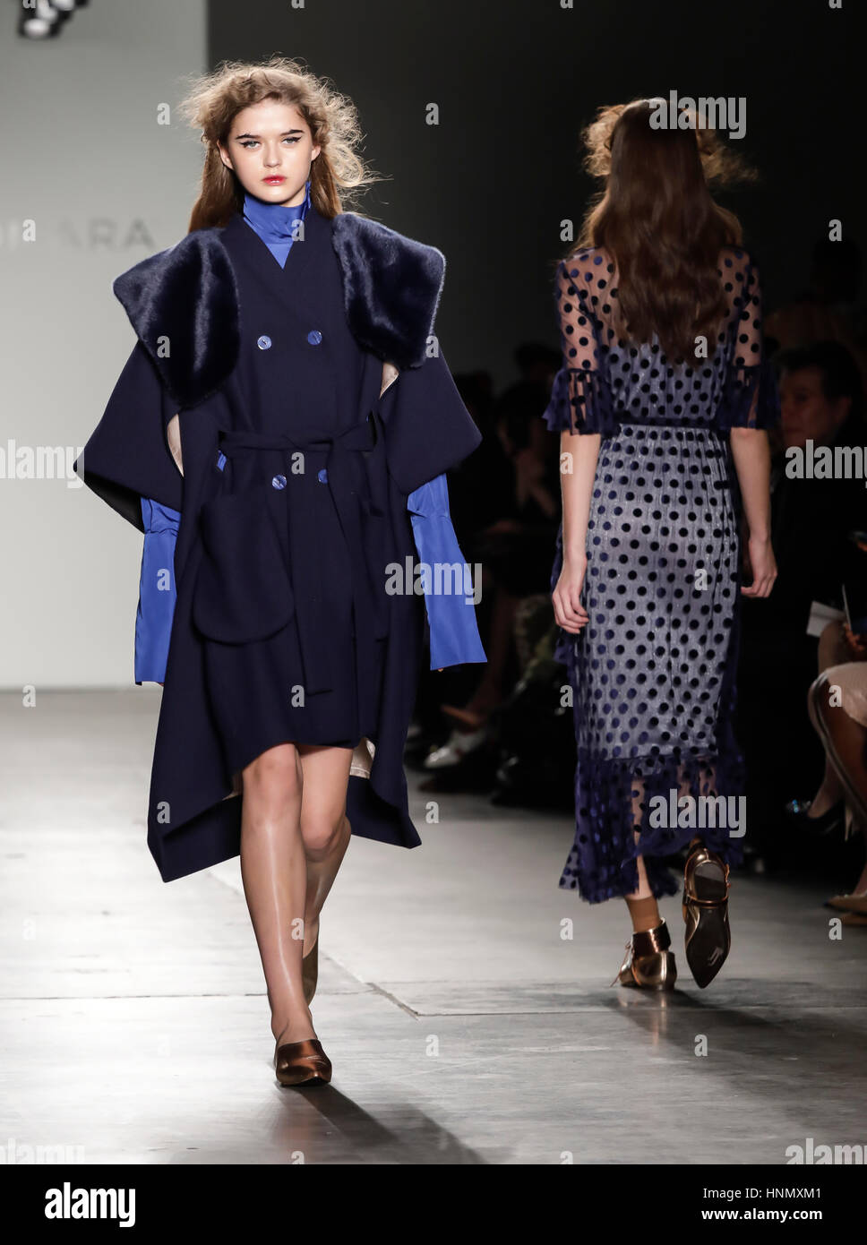 New York, USA. 13th Feb, 2017. A model walks runway for the Katty ...