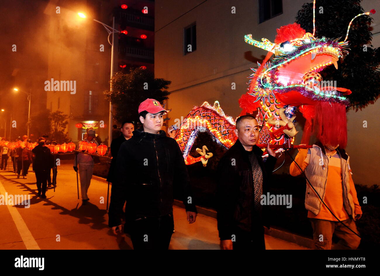 Putian, China's Fujian Province. 14th Feb, 2017. Villagers perform ...