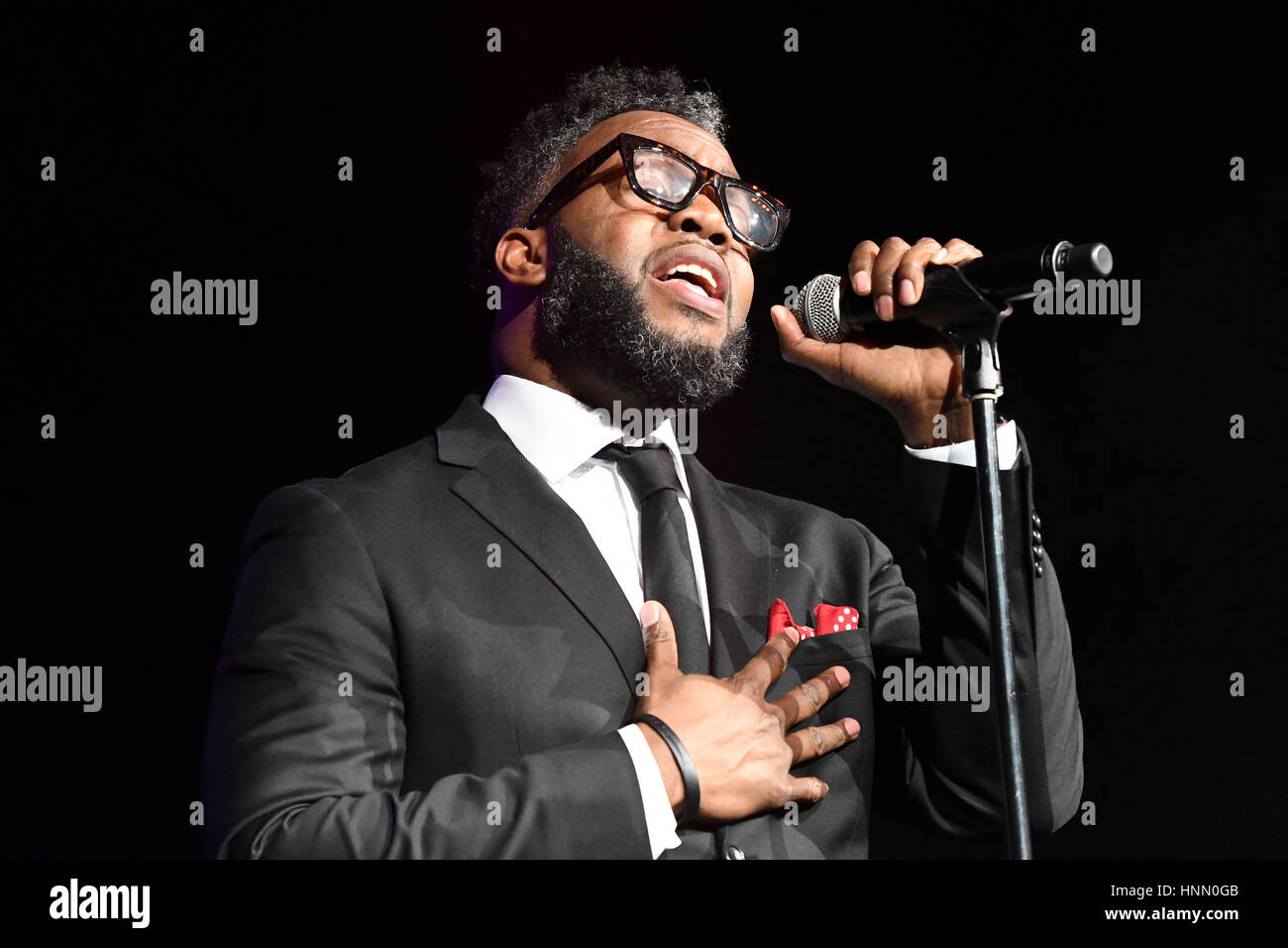 Philadelphia, Pennsylvania, USA. 14th Feb, 2017. R&B singer, DWELE ...