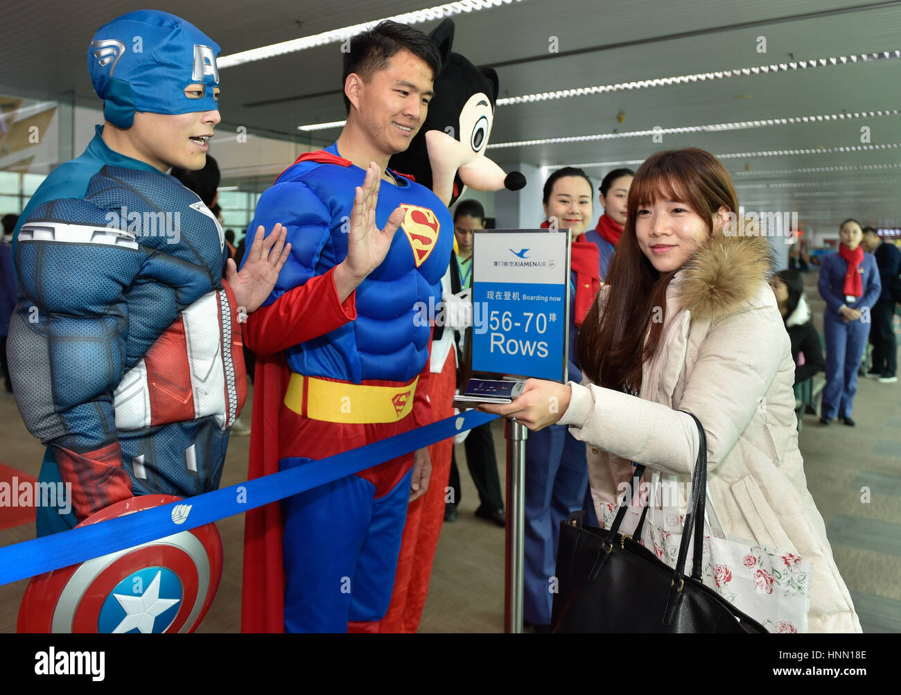 Fuzhou, China's Fujian Province. 15th Feb, 2017. Staff dressed as ...